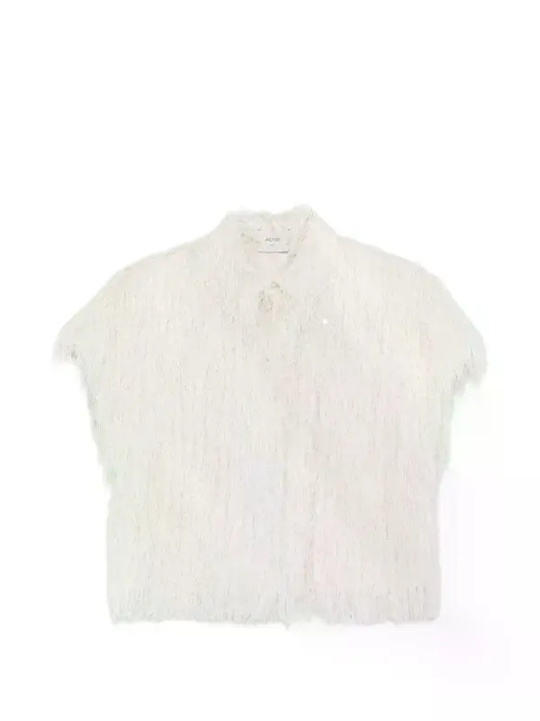 ALYSI Fringed Cropped Shirt