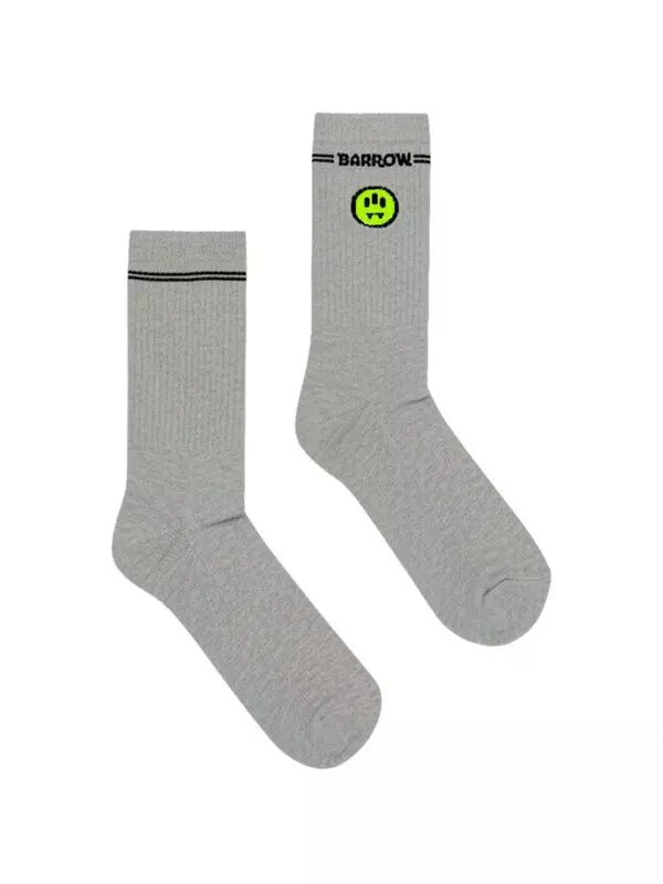 BARROW Ribbed Logo Socks - Grey