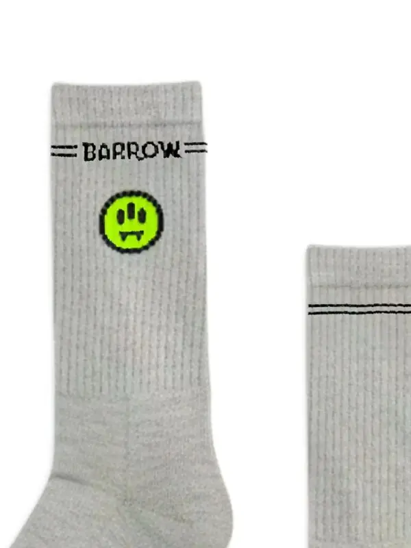 BARROW Ribbed Logo Socks - Grey