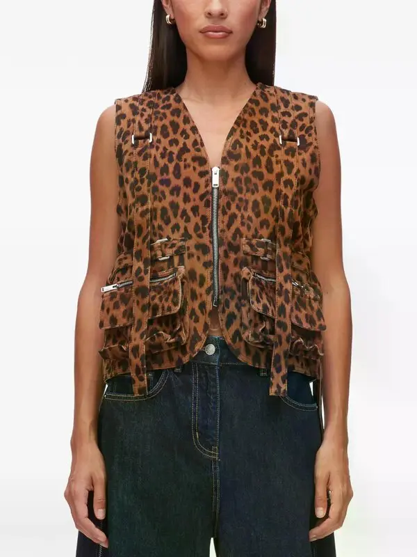 3.1 Phillip Lim Leopard-print Zip-up Vest