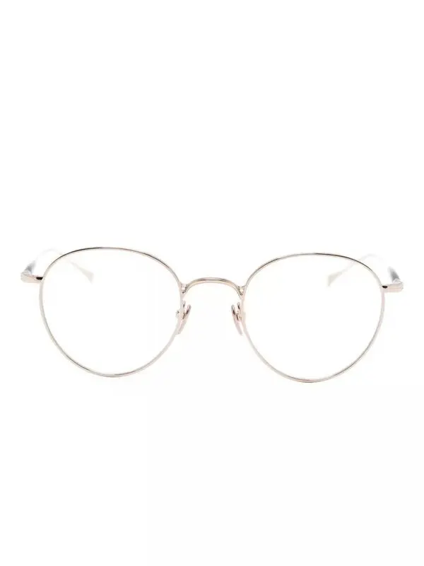MASUNAGA Gms-128t Round-frame Glasses - Gold