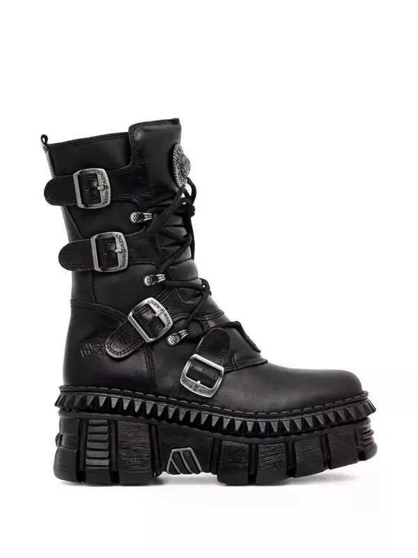 NEW ROCK Buckle Platform Boots