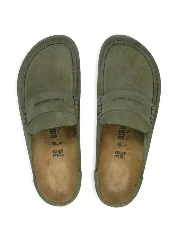 BIRKENSTOCK Naples Suede Penny Loafers - Green