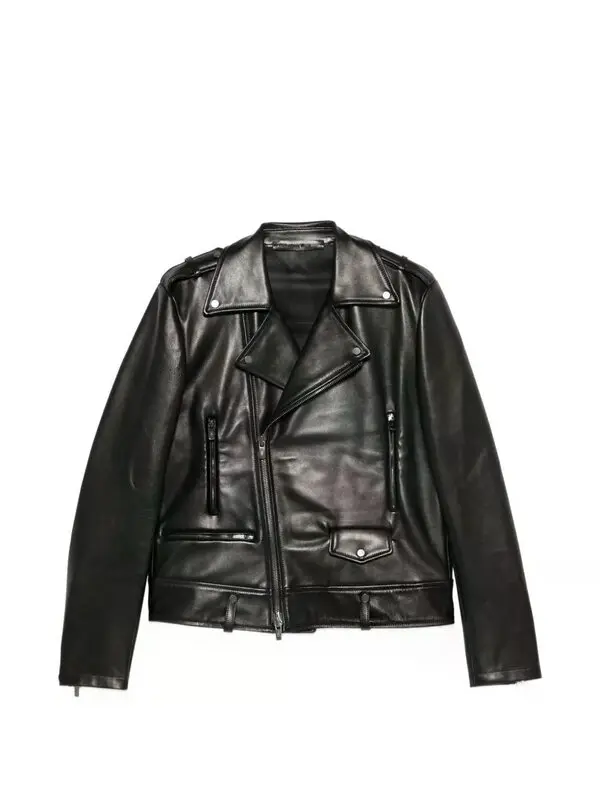 SALVATORE SANTORO Leather Biker Jacket - Black