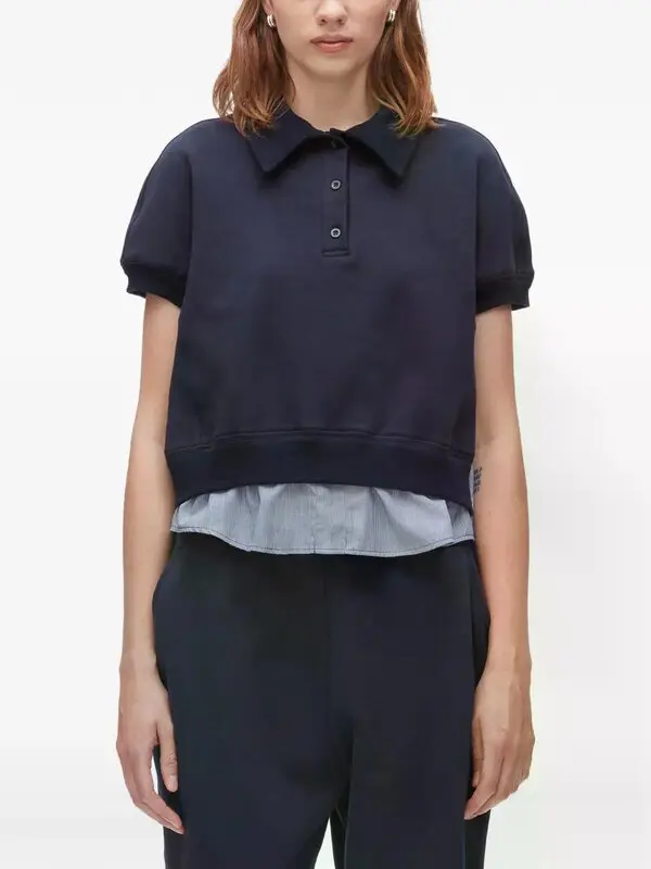 3.1 Phillip Lim Striped Panelled Polo Top - Blue