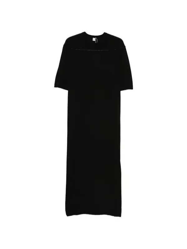 TOTEME Merino Wool T-shirt Maxi Dress - Black