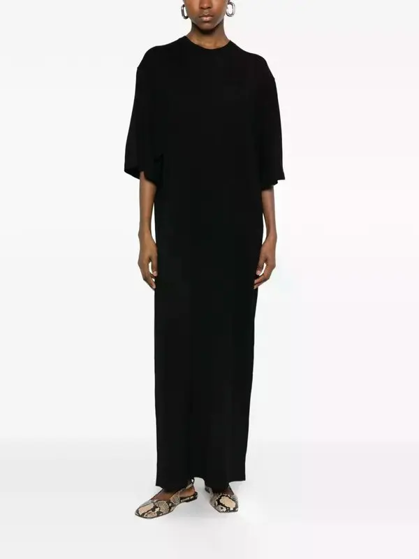 TOTEME Merino Wool T-shirt Maxi Dress - Black
