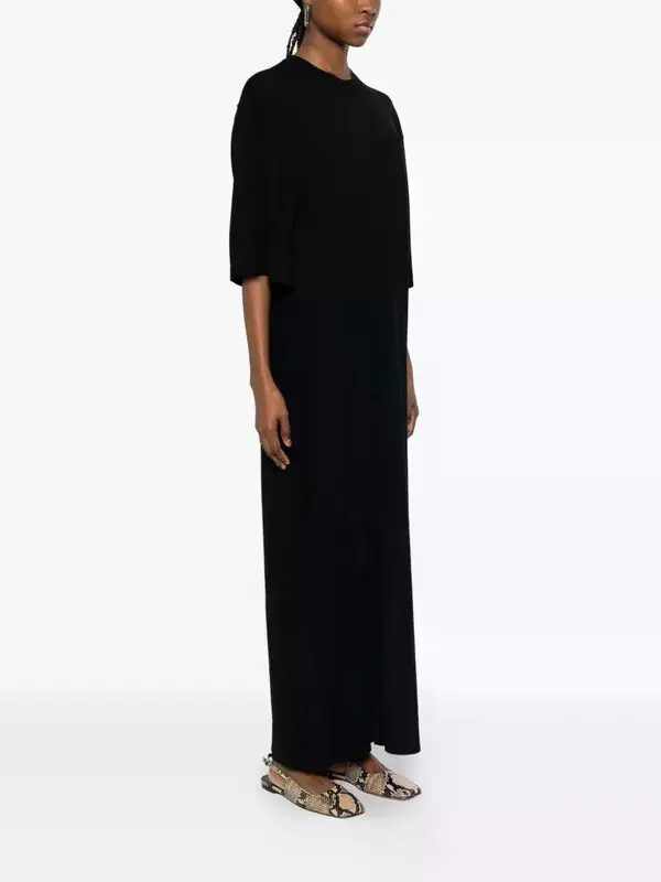 TOTEME Merino Wool T-shirt Maxi Dress - Black
