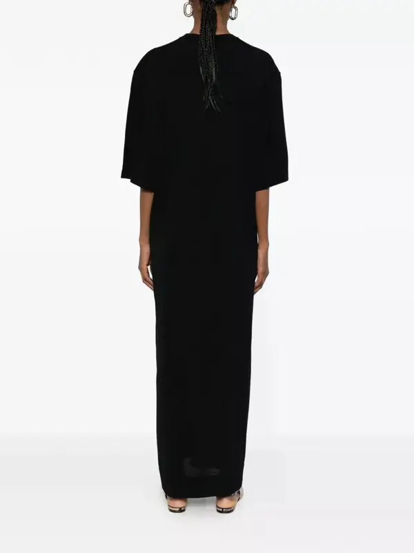 TOTEME Merino Wool T-shirt Maxi Dress - Black