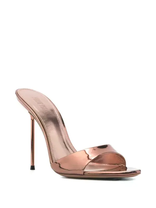 Paris Texas Lidia Metallic-effect Mules - Pink
