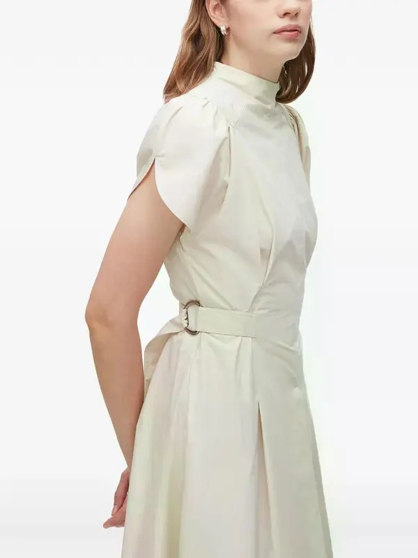 3.1 Phillip Lim Puff-sleeved Pleated Midi Dress - Neutrals