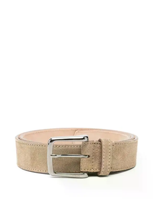 TOD'S Suede Buckle Belt - Neutrals