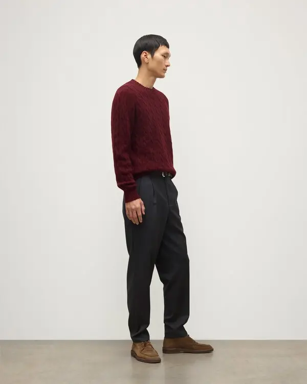 Johnstons Of Elgin Calder Dark Cable Cashmere Jumper - Red