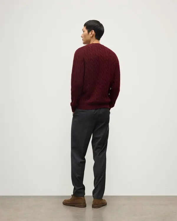 Johnstons Of Elgin Calder Dark Cable Cashmere Jumper - Red