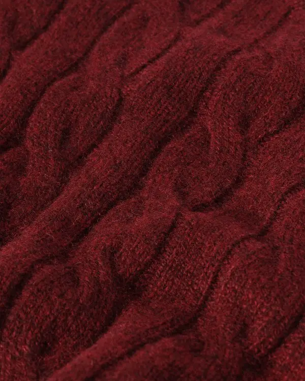 Johnstons Of Elgin Calder Dark Cable Cashmere Jumper - Red