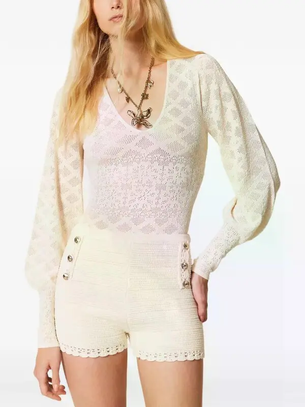 TWINSET Knit Floral Bodysuit