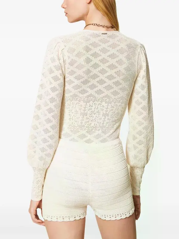 TWINSET Knit Floral Bodysuit