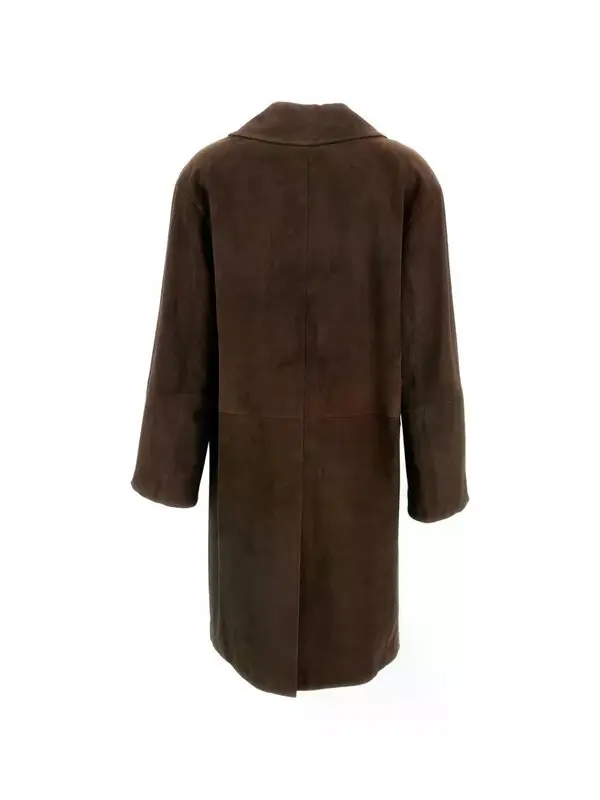 Max Mara Ortensia Lapel-collar Suede Coat