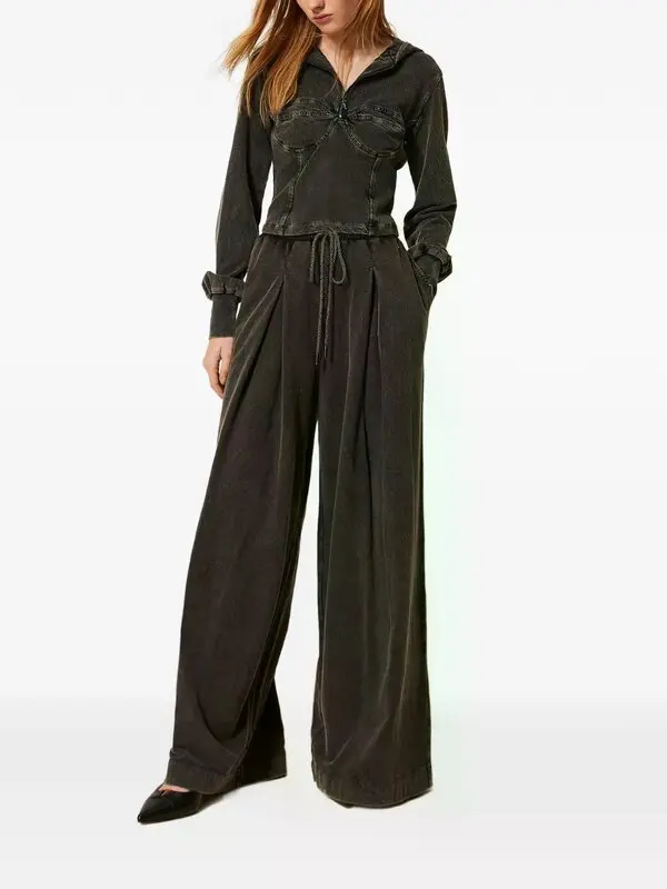 TWINSET Cotton Palazzo Pants - Black