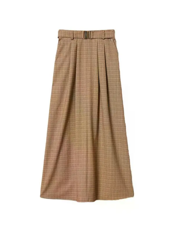 TWINSET Plaid Belted Skirt