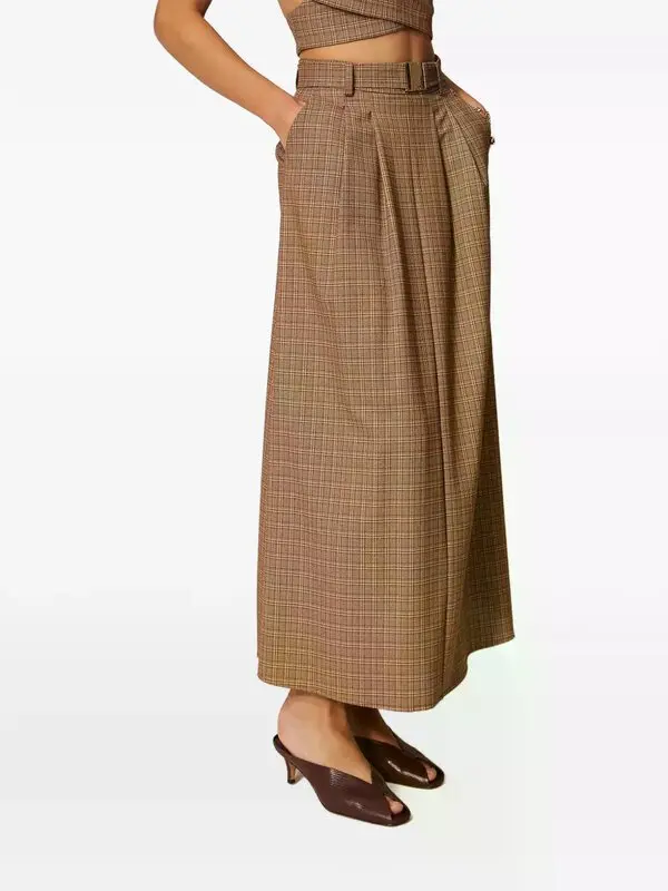 TWINSET Plaid Belted Skirt