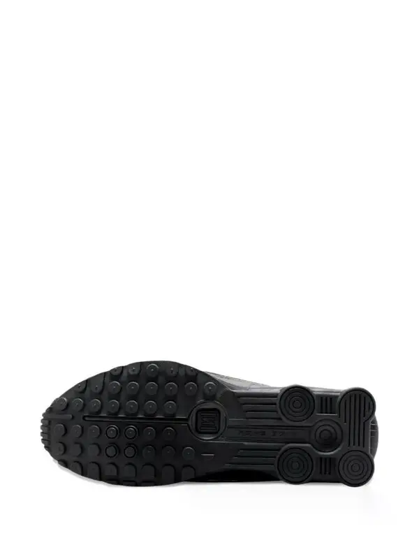 Nike Shox R4 Perforated Logo Sneakers - Black