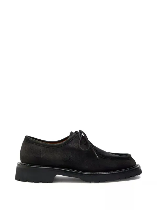 Legres Lace-up Leather Derby Shoes - Black