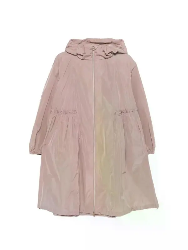 Herno Ruffled-trim Hooded Parka - Pink