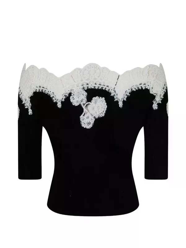 Ermanno Scervino Lace Off-shoulder Sweater
