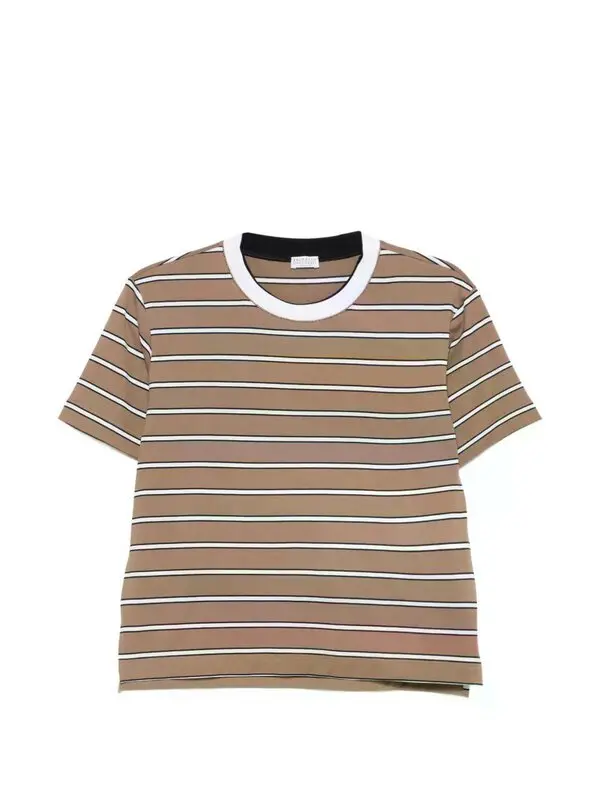 Brunello Cucinelli Striped T-shirt - Neutrals