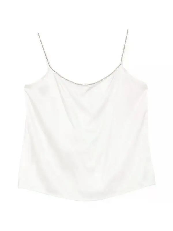 PANICALE Beaded Strap Top - White