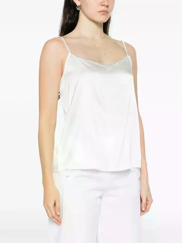 PANICALE Beaded Strap Top - White