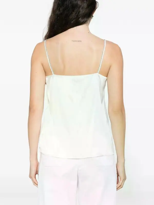 PANICALE Beaded Strap Top - White