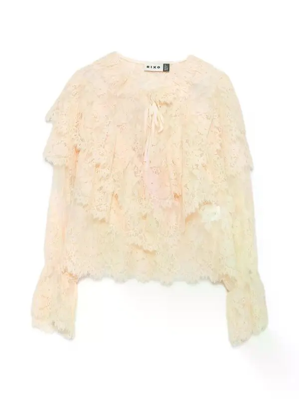 Rixo Ruffled Lace Blouse