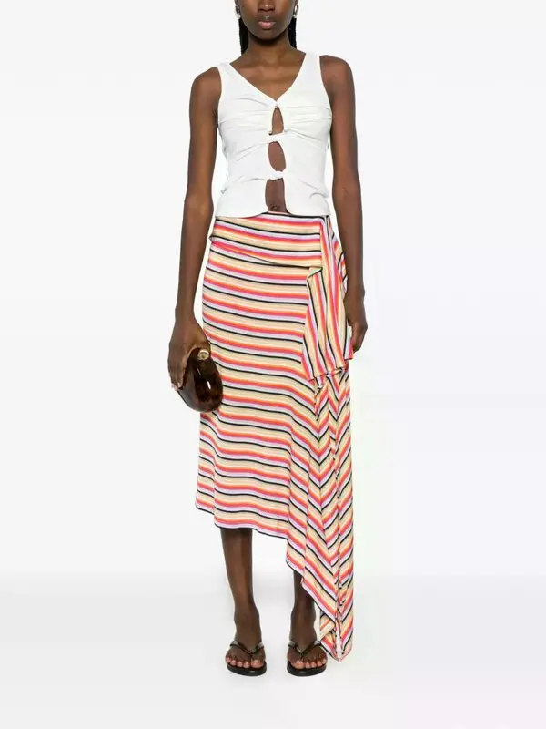 Christopher Esber Calypso Striped Asymmetric Skirt