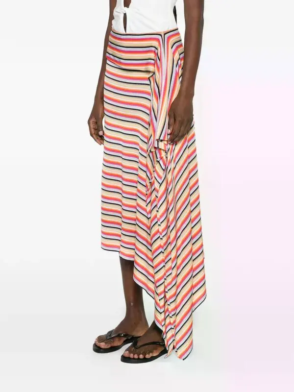Christopher Esber Calypso Striped Asymmetric Skirt