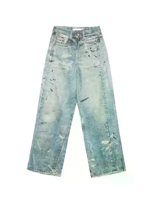 GESTUZ Printed Straight Leg Jeans