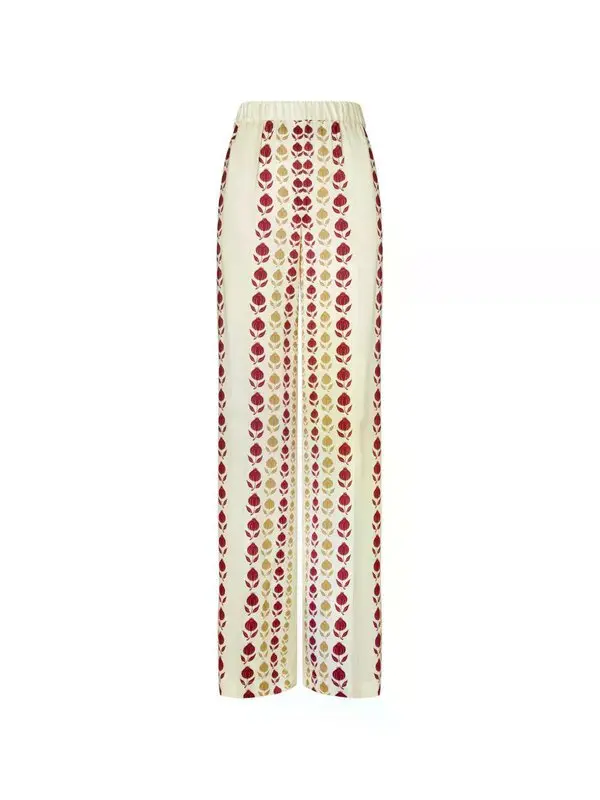 Tory Burch Printed Silk Trousers