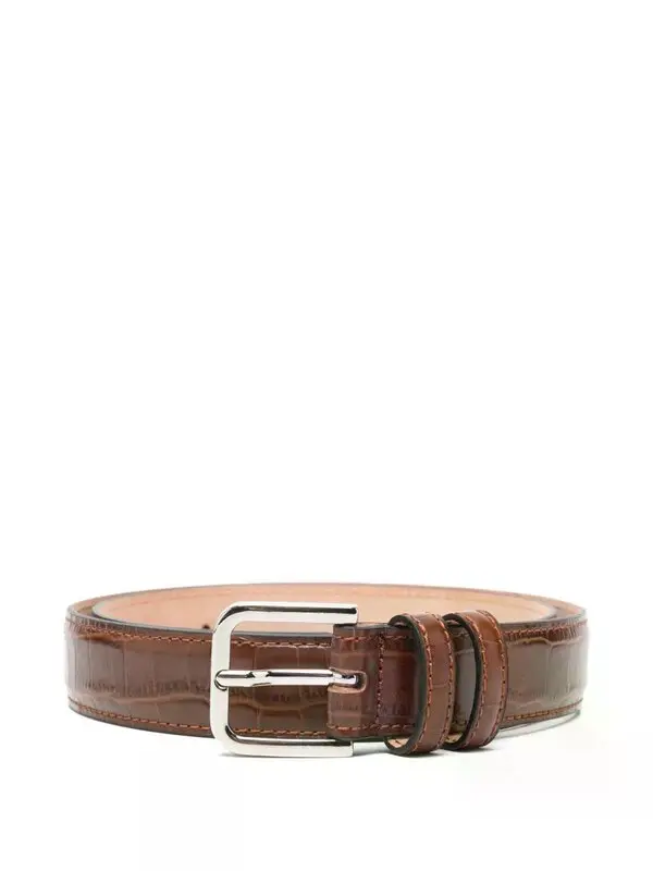 CORDERA Crocodile-effect Belt - Brown