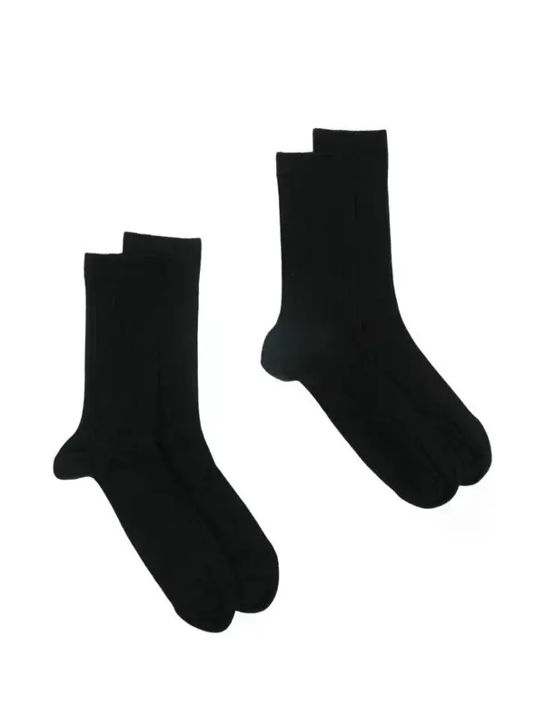 TOTEME Ribbed Crew Socks - Black