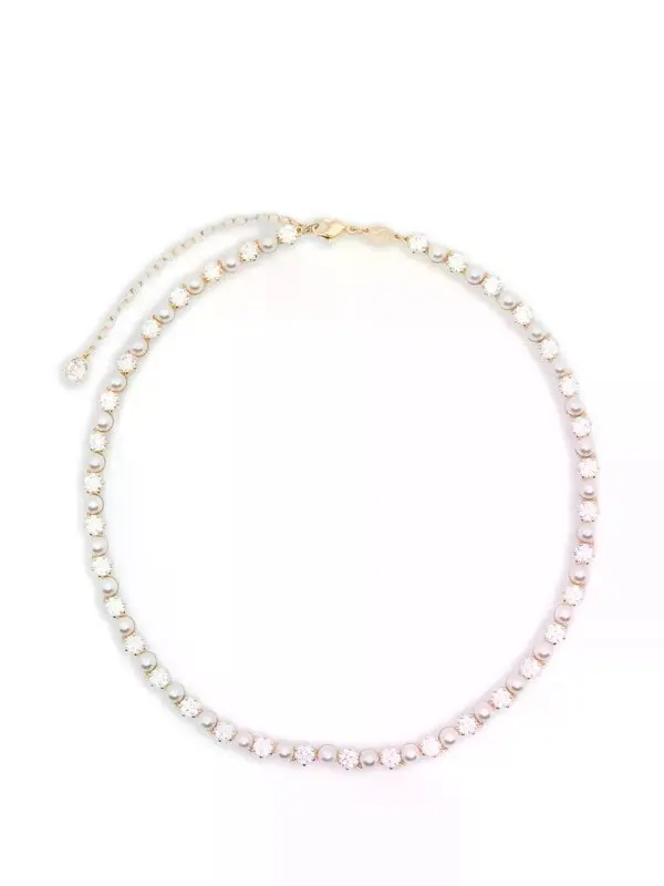 SWAROVSKI Matrix Tennis Crystal-pearl Necklace - Gold