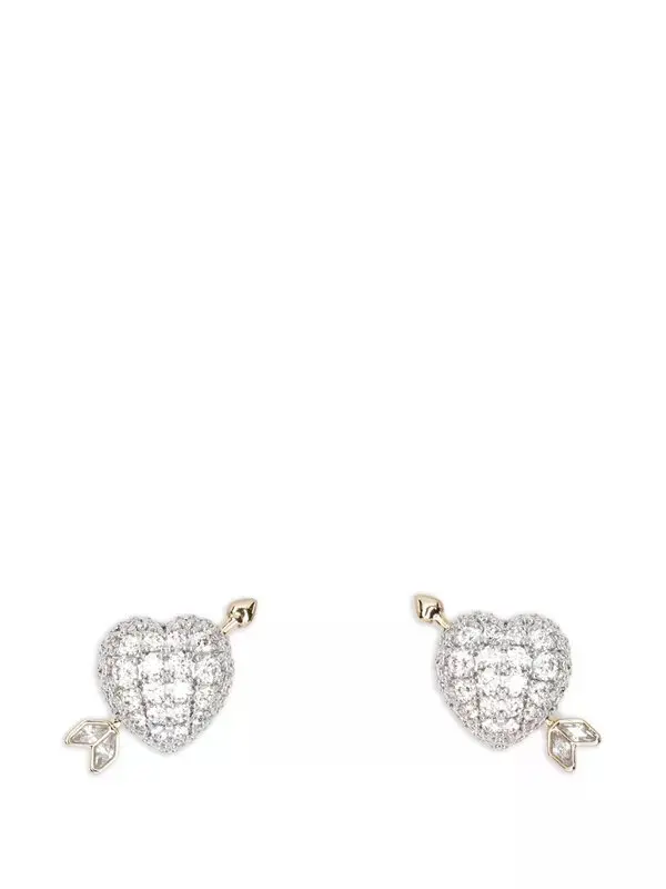 SWAROVSKI Heart-shaped Stud Earrings - Silver