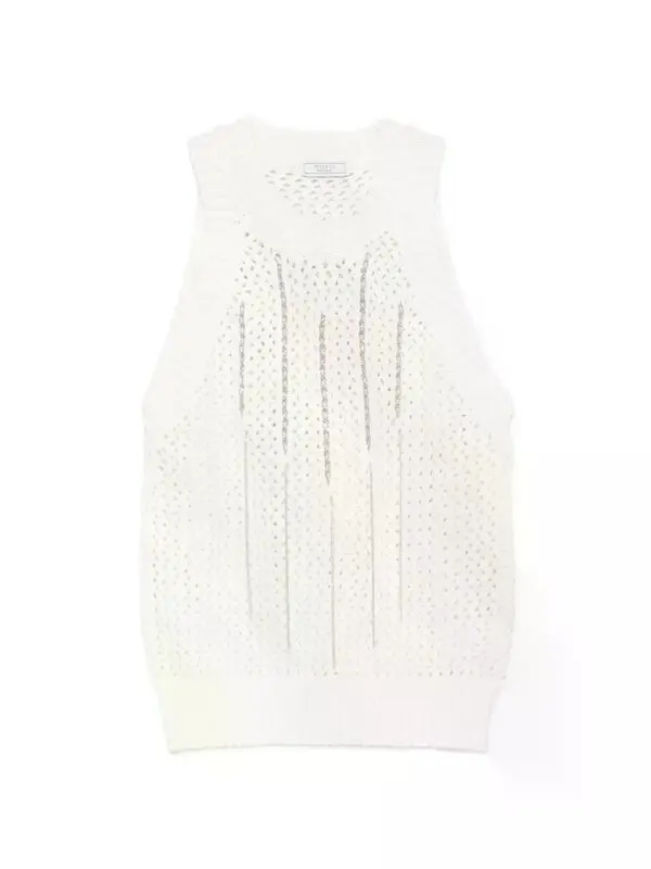 Peserico Open-knit Vest - White