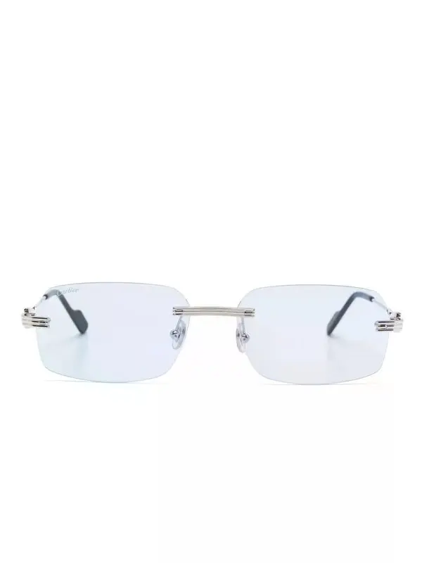 CARTIER Rectangle-frame Sunglasses - Silver