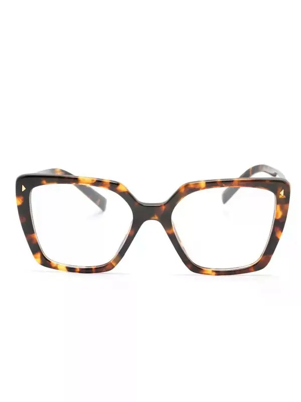 Prada Square-frame Tortoiseshell-effect Glasses - Brown