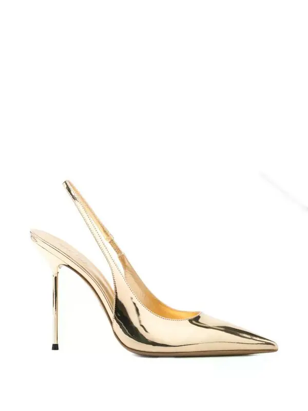 Paris Texas Slingback Heeled Pumps - Gold