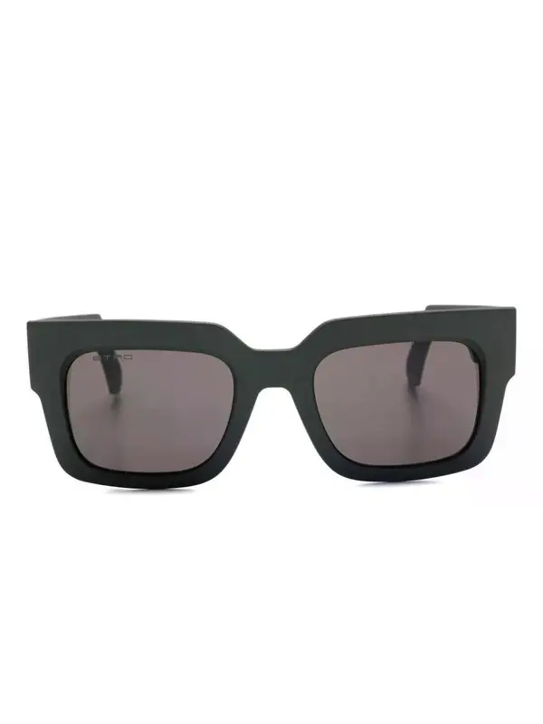 Etro Logo-plaque Square Sunglasses - Green