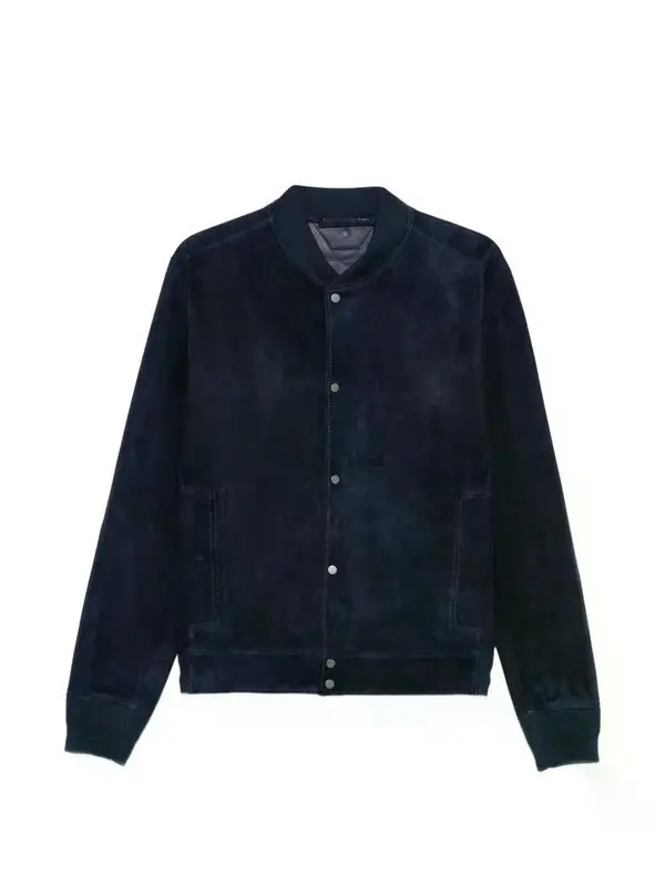 SALVATORE SANTORO Suede Bomber Jacket - Blue