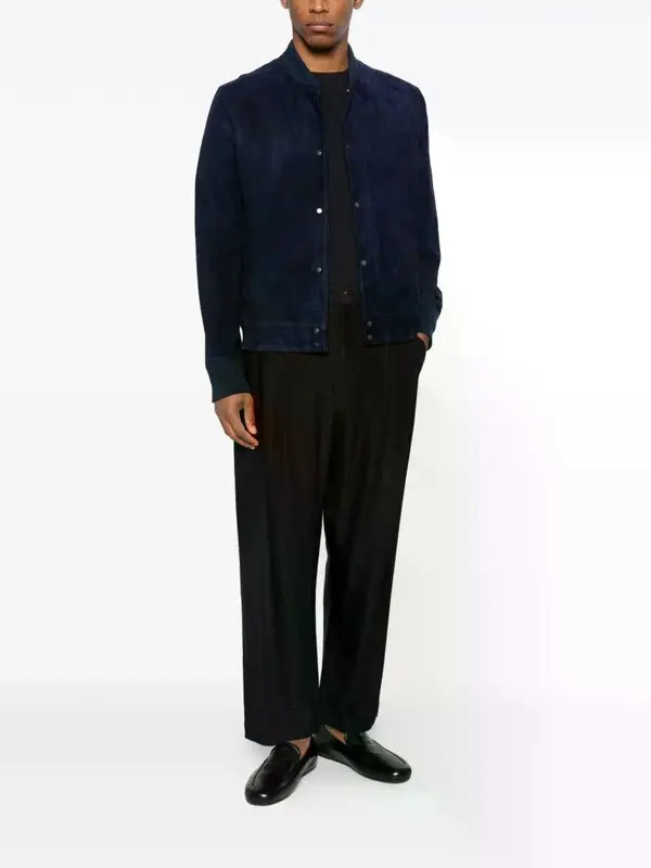 SALVATORE SANTORO Suede Bomber Jacket - Blue