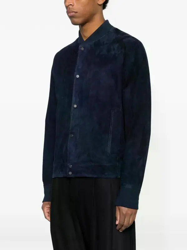 SALVATORE SANTORO Suede Bomber Jacket - Blue